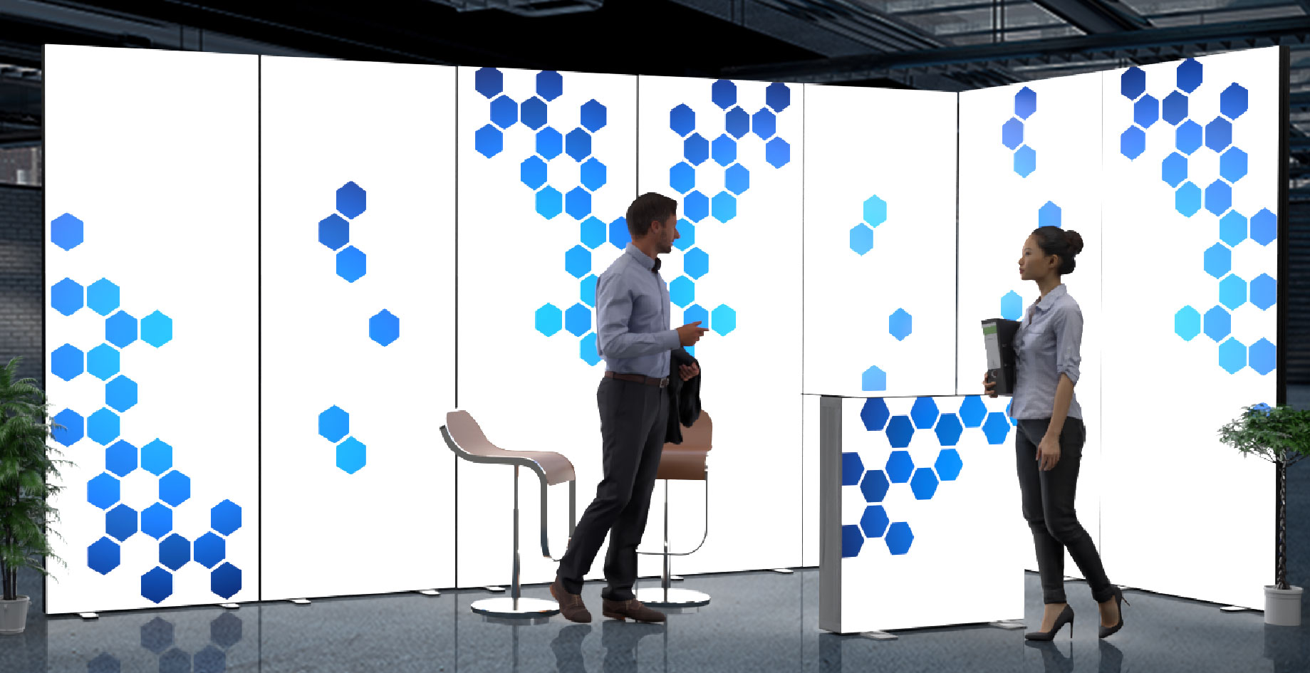 LED Messestände und LED Messewände - Displayhersteller.de